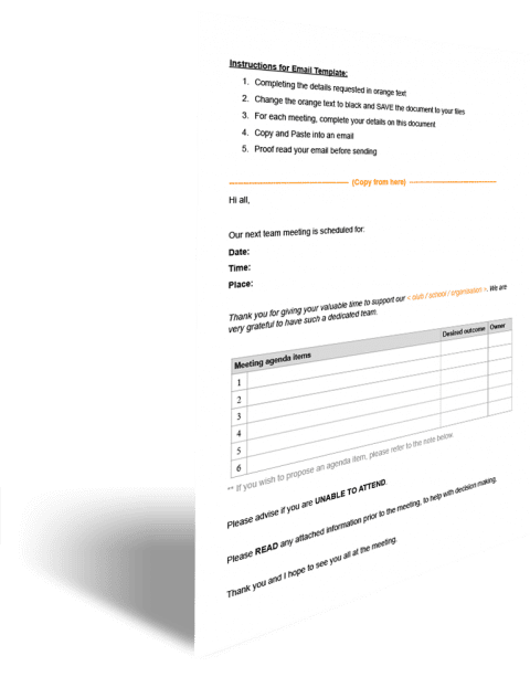 Committee Meeting Invite - Email Template - Bolsta Fundraising